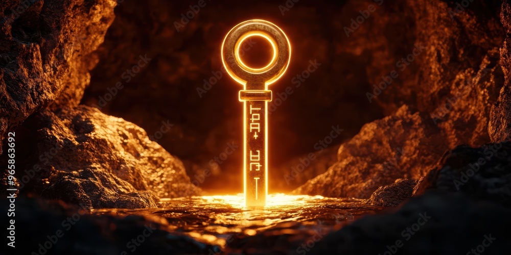 Golden Key in Ocean Cave's Hidden Chamber Inside a hidden chamber of an ... Golden Key in Ocean Cave's Hidden Chamber Inside a hidden chamber of an ...