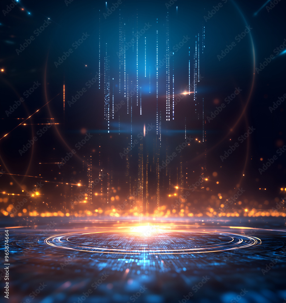 digital technology background with supernova exploding; concept of fast ...