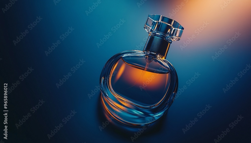 Elegant perfume bottle in a blurred background, showcasing ...