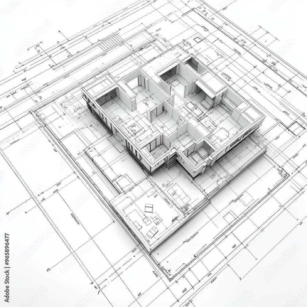 architecture blueprint design house building construction model layout ...