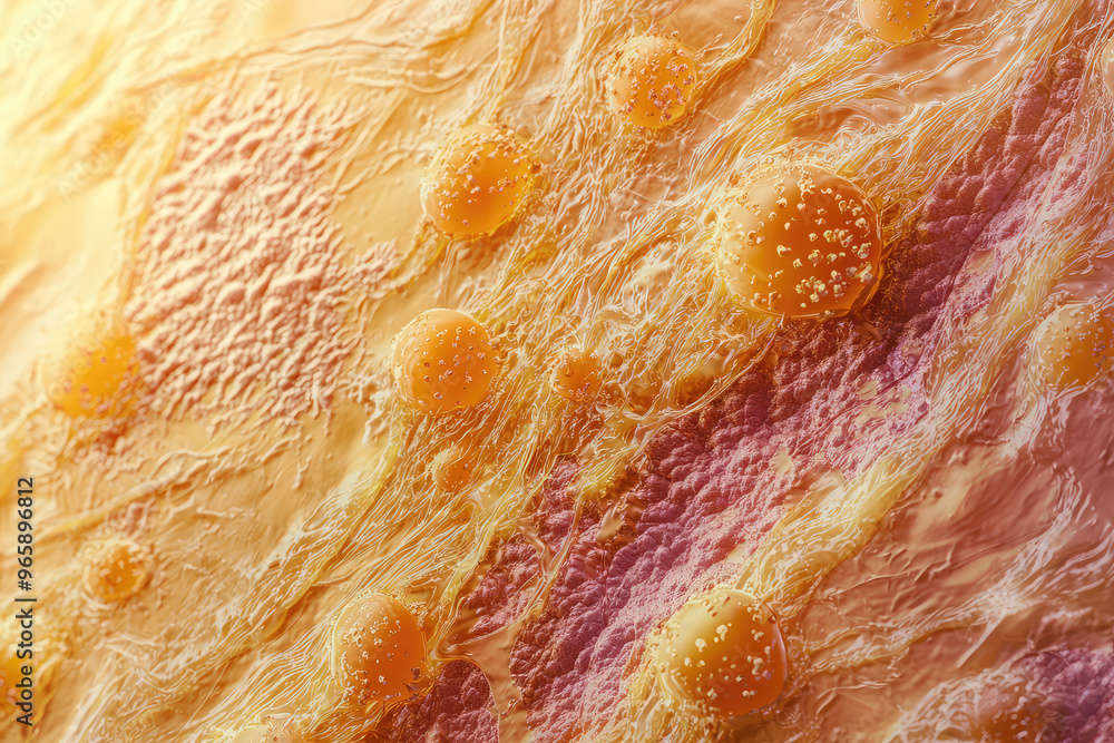 image showcases detailed view of skin layers, highlighting textures and ...