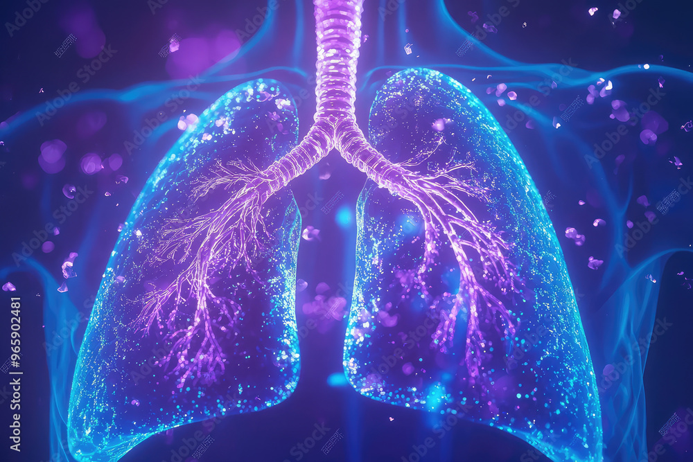 image showcases vibrant and detailed representation of respiratory ...