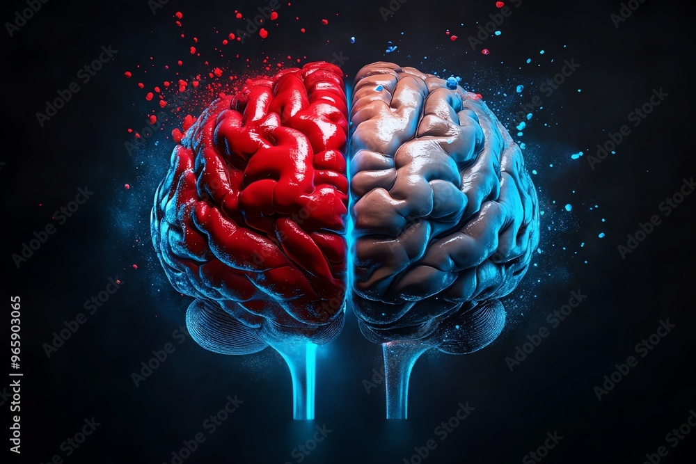 Brain balancing logic and creativity as the left and right hemispheres ...