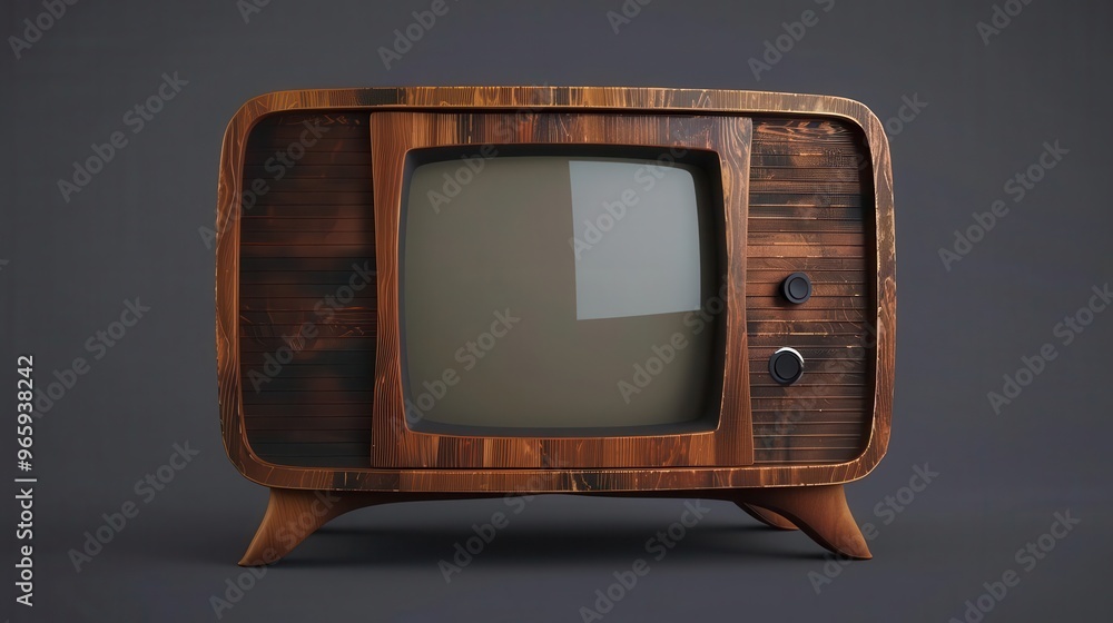 nostalgic recreation of a vintage wooden tv set with a distinct retro ...