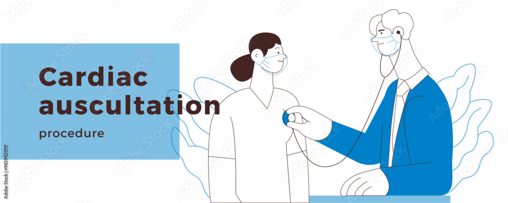 Cardiac Auscultation. Female Patient and Male Doctor Carrying Out ...