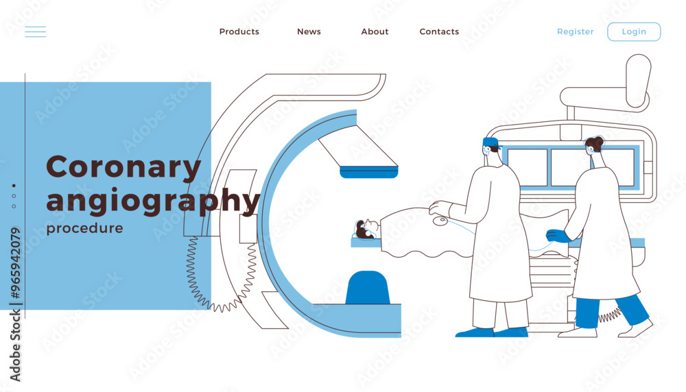 Coronary Angiography Procedure. Medical Equipment. Doctor and Nurse ...