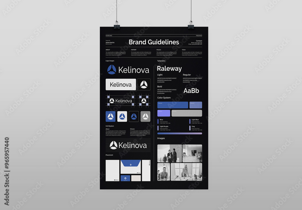 Logo Identity and Brand Guidelines Poster Design Layout Stock Template ...