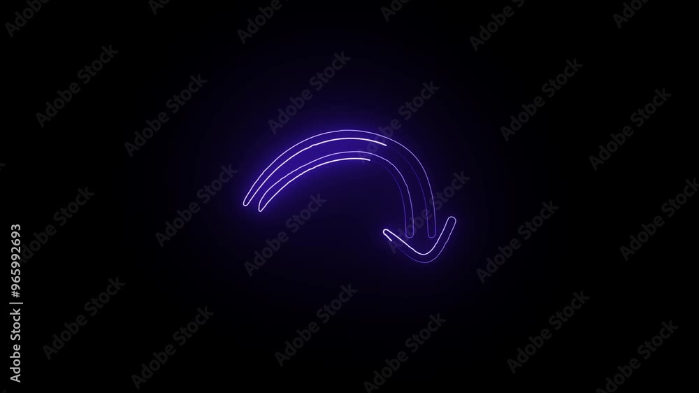 Downward Rotation Animated Icon. Neon Downward Rotation Badge Inside ...