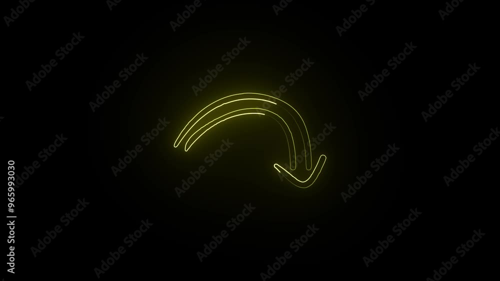 Downward Rotation Animated Icon. Neon Downward Rotation Badge Inside ...