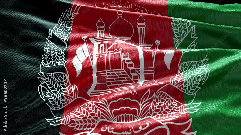 4k render Afghanistan Flag video waving in wind Afghanistan Flag Wave ...
