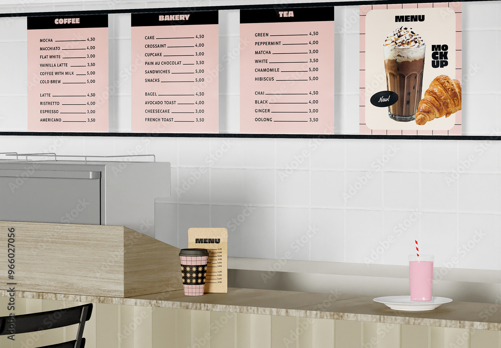 Inside Restaurant Frame for Menu Mockup Stock Template | Adobe Stock