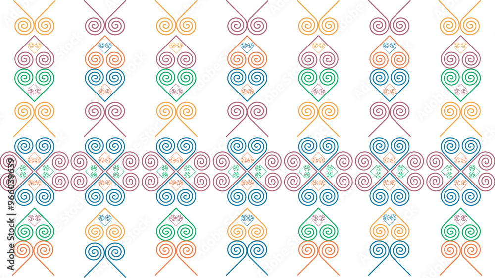 The Hmong ethnic fabric pattern is a spiral line pattern that ...