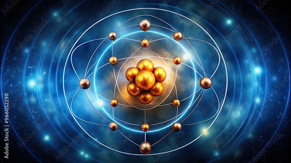 Atomic Structure Of A Strontium Atom In An Electron Cloud Configuration ...