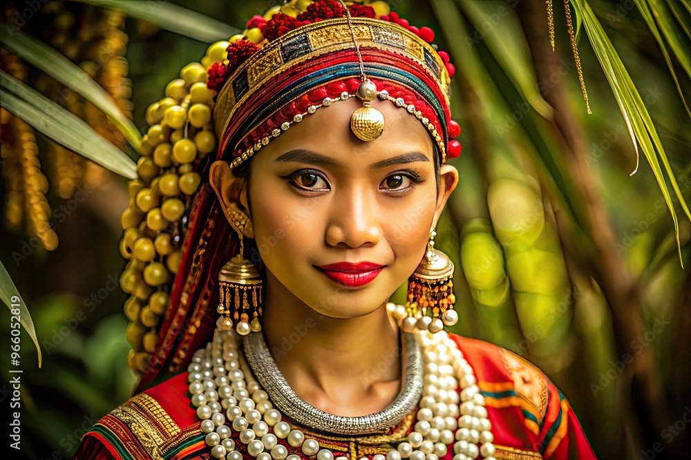 Authentic Portrait Of A Young Filipino Woman Featuring Traditional ...