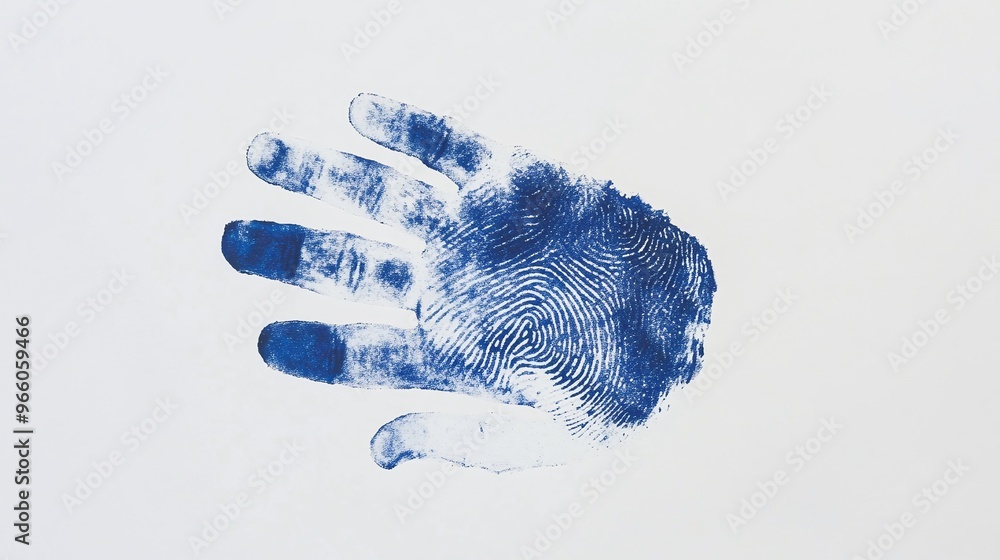 forensic science handprint with fingerprints, identity and crime ...