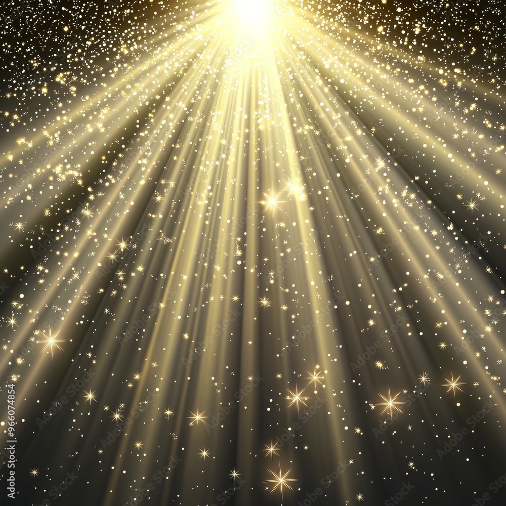 A sparkling starburst with sparkles, rays, and stars isolated on a ...