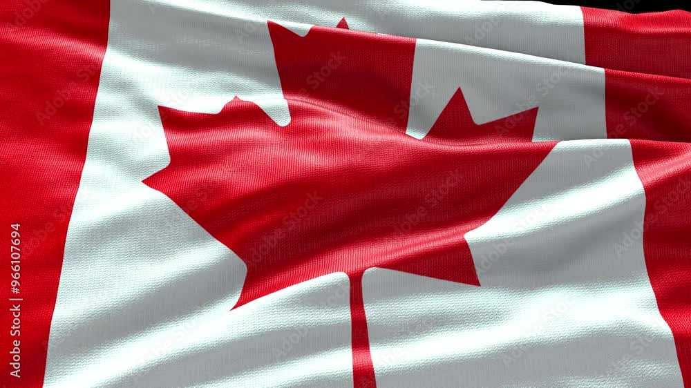 4k render Canada Flag video waving in wind Canada Flag Wave Loop waving in wind Realistic Canada ...