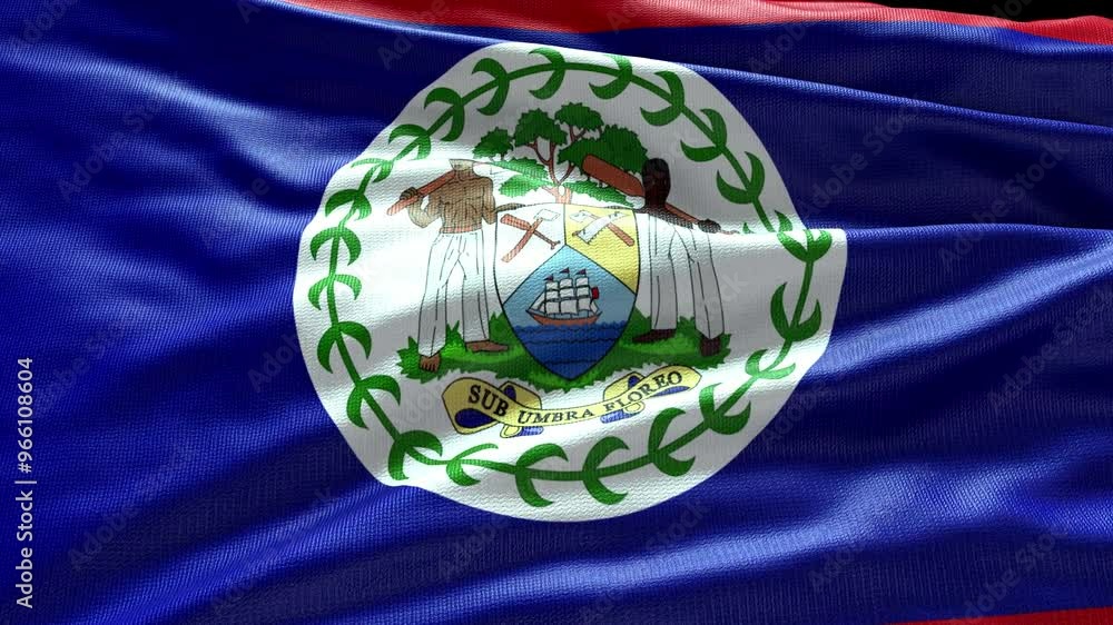 4k render Belize Flag video waving in wind Belize Flag Wave Loop waving ...