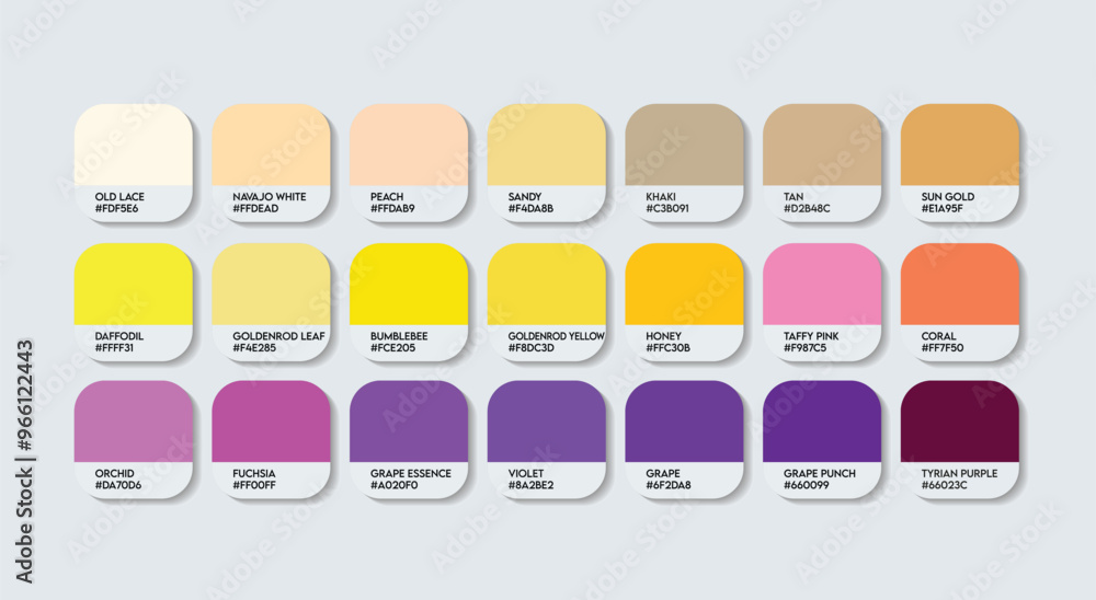 Yellow and Purple Color Palette, Purple and Yellow Color Guide Palette ...