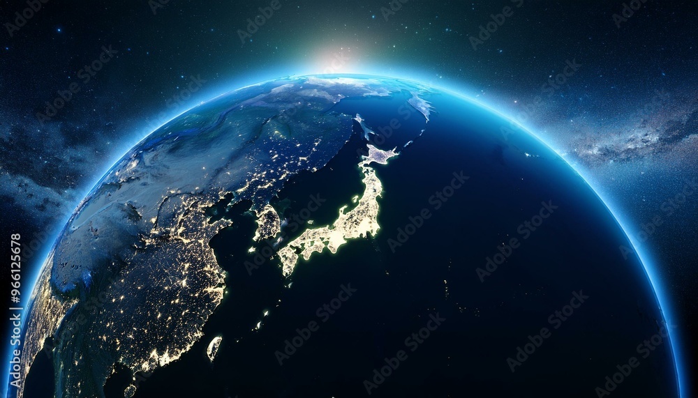 Photorealistic 3D Render of Earth from Space with Detailed View of ...