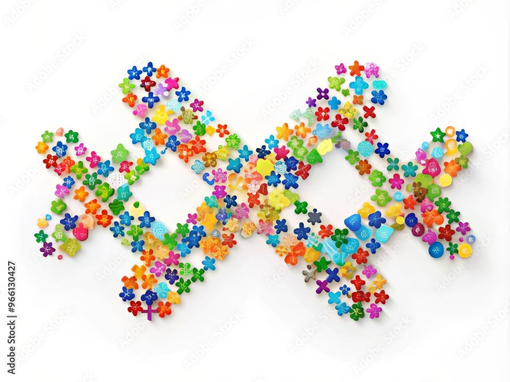 Colorful mathematical symbols, less-than and greater-than signs ...