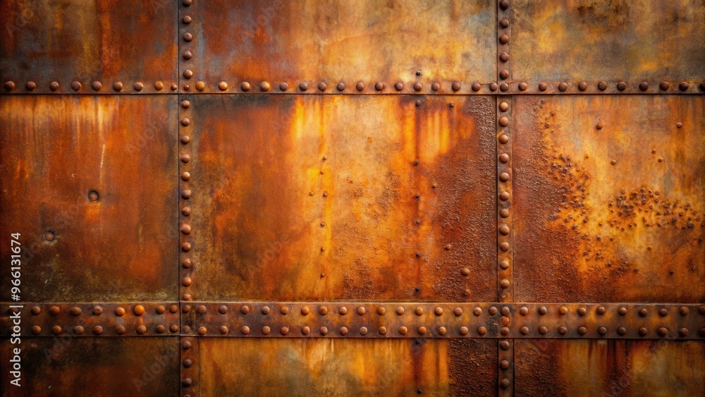 Rusty metal texture background of an old scratched iron wall with seams ...