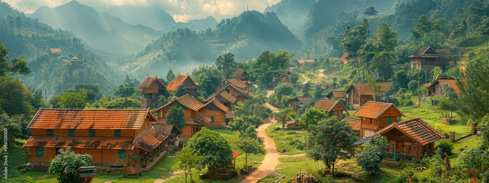 Hmong Hill Tribe Village: A traditional village nestled amidst the ...