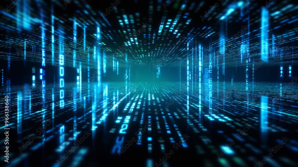 Scientific technology data binary code network conveying connectivity ...