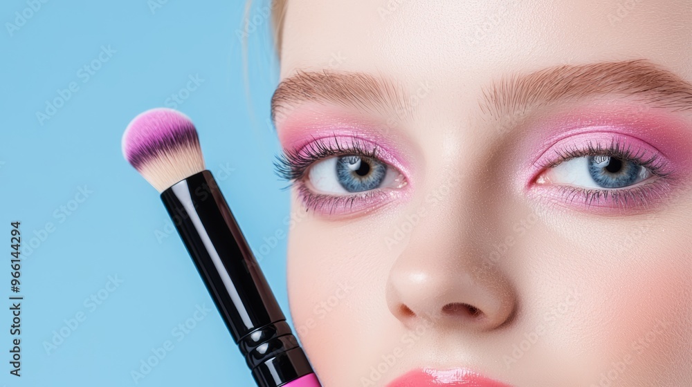 Explain how the color palette of the makeup products in the image can ...