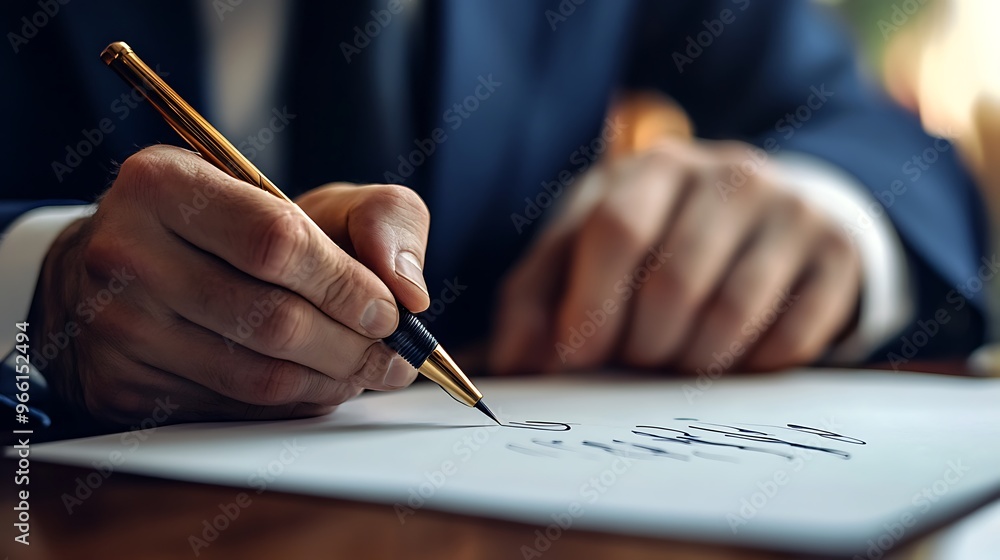 Master Calligrapher Crafting Elegant Handwritten Scripts with Brush in ...