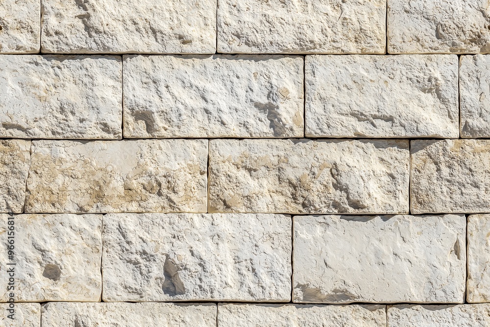 Textured limestone cladding stone wall made of rectangular blocks in ...