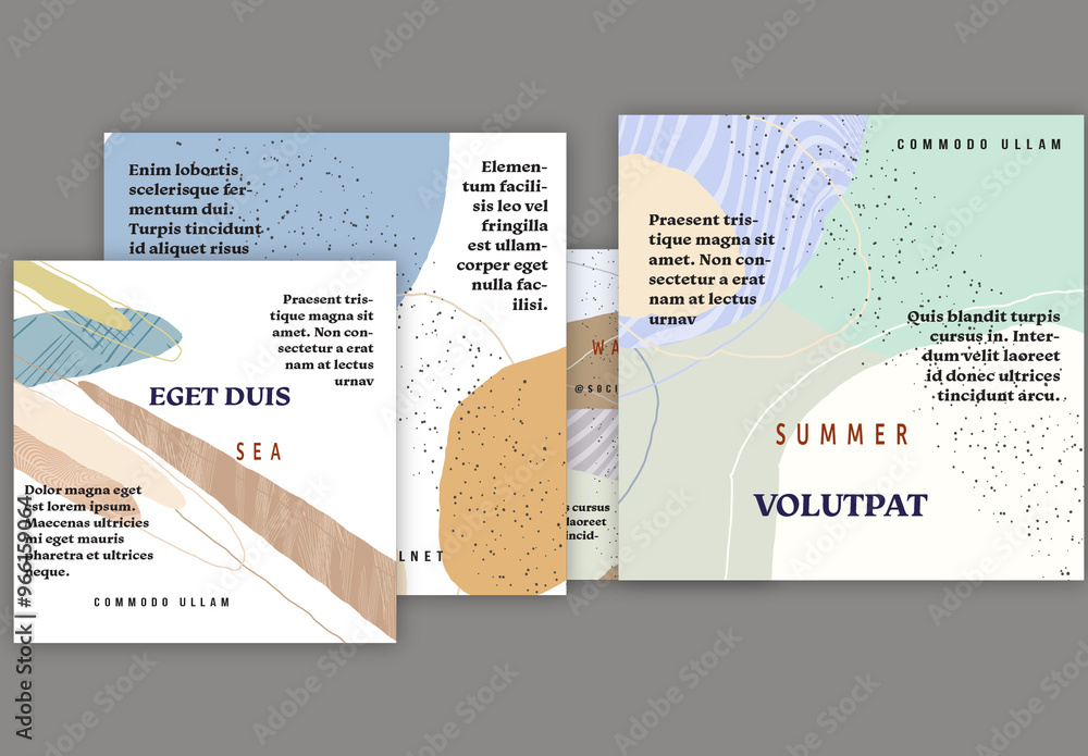 Social Media Square Post Layout Overlapping Blobs Textured With Spots ...