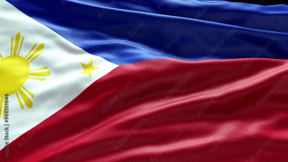 4k render Philippines Flag video waving in wind Philippines Flag Wave ...