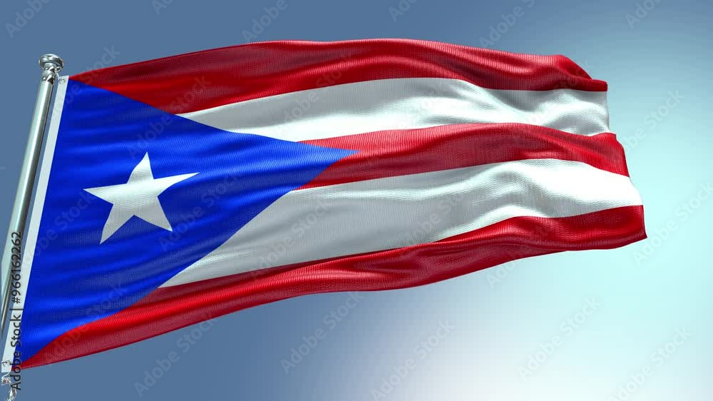 4k render Puerto Rico Flag video waving in wind Puerto Rico Flag Wave ...