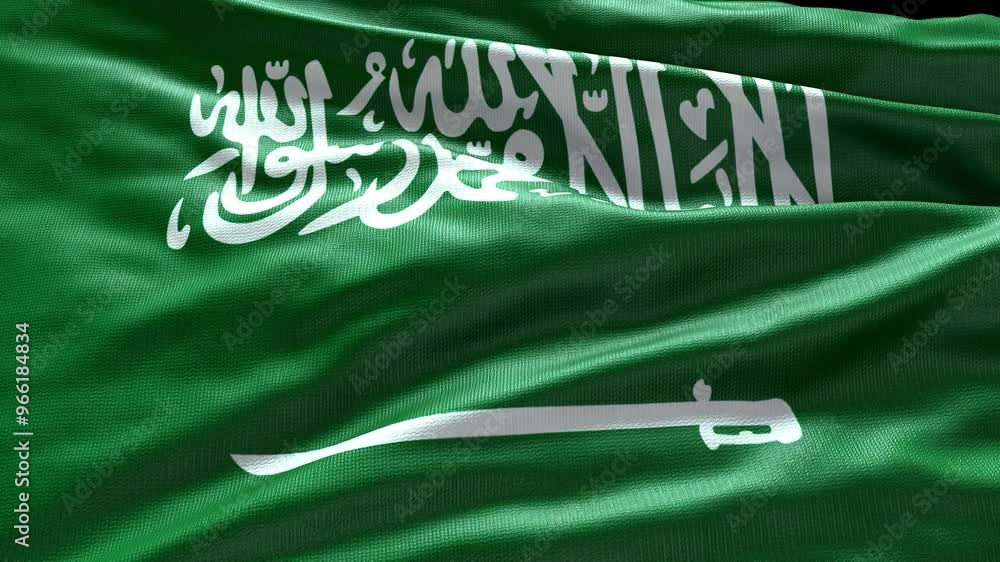 4k render Saudi Arabia Flag video waving in wind Saudi Arabia Flag Wave ...