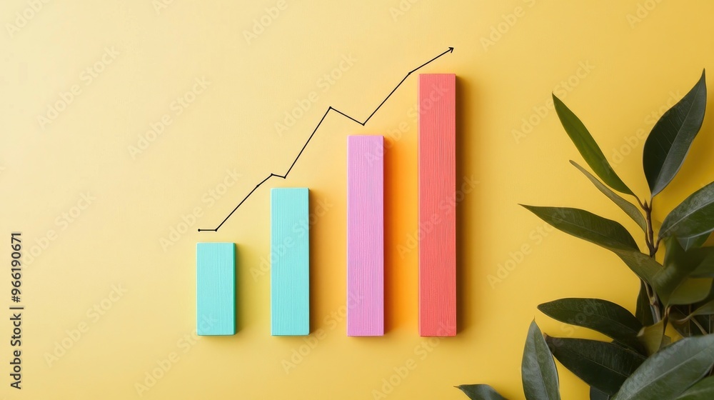 A horizontal bar chart displaying annual revenue growth, with bars in ...