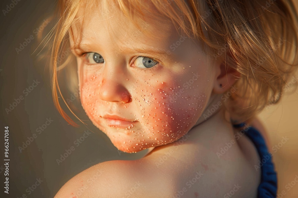 Little Girl with Rash from Allergic Reaction to Antibiotic Color photo ...
