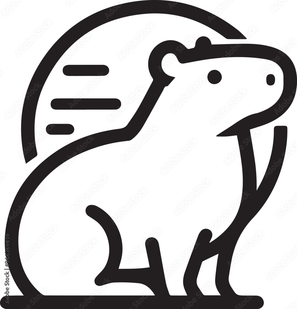 Capybara vector on transparent background for digital content, t-shirts ...