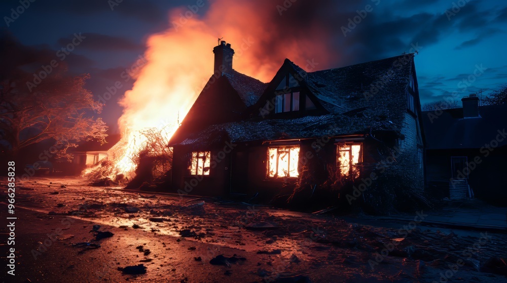 Emergency response house fire incident ensuring safety and containment ...