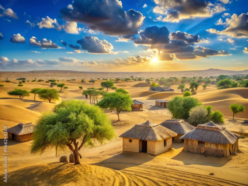 Vibrant blue skies meet endless dunes in India's Thar Desert, Rajasthan ...