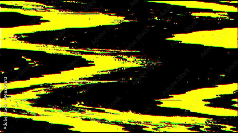 Black and yellow glitch effects with bold lines, perfect for a retro or ...