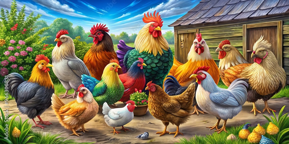 Vibrant colors and unique feather patterns showcase a variety of ...