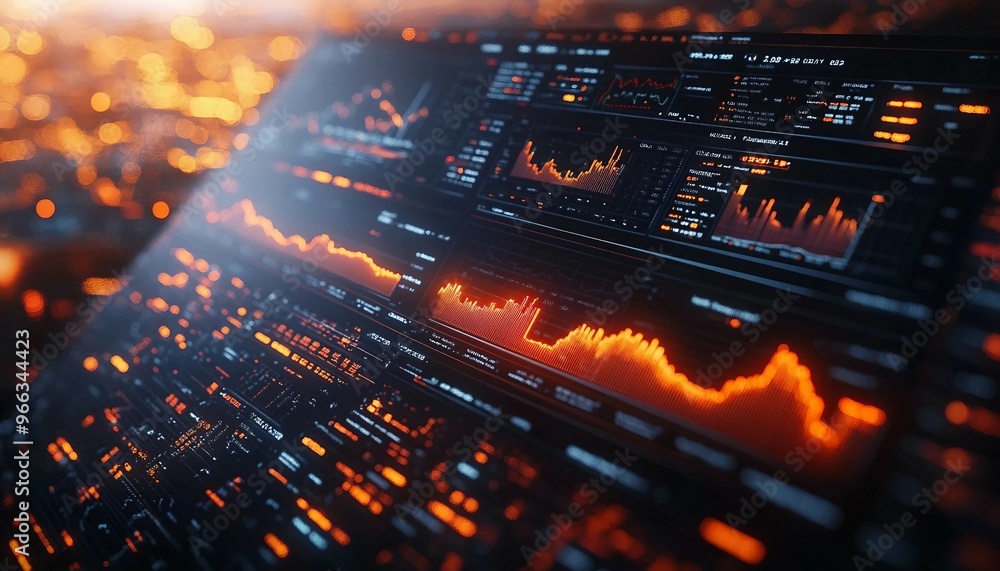 Dynamic Stock Market Dashboard, high-tech stock market dashboard with ...