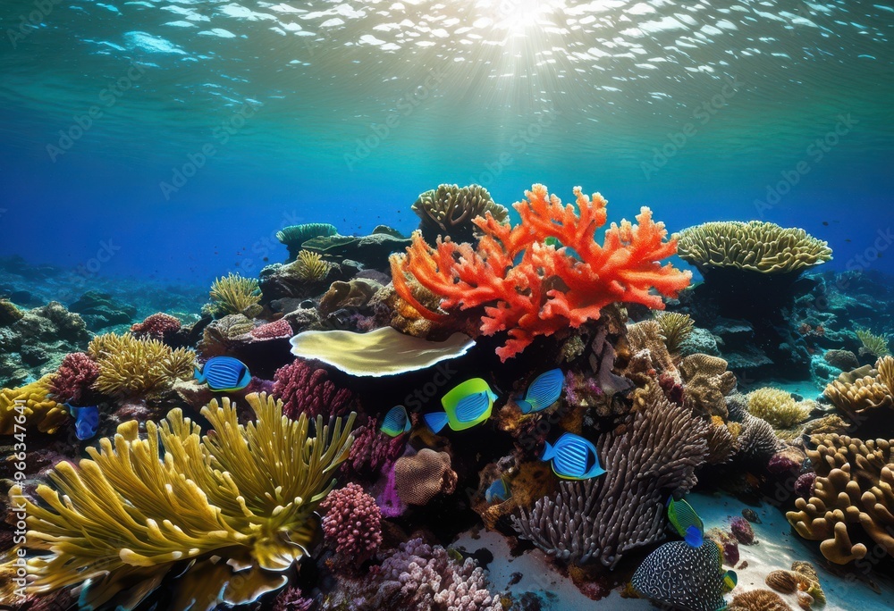 vibrant coral reefs teeming diverse marine life colorful underwater ...