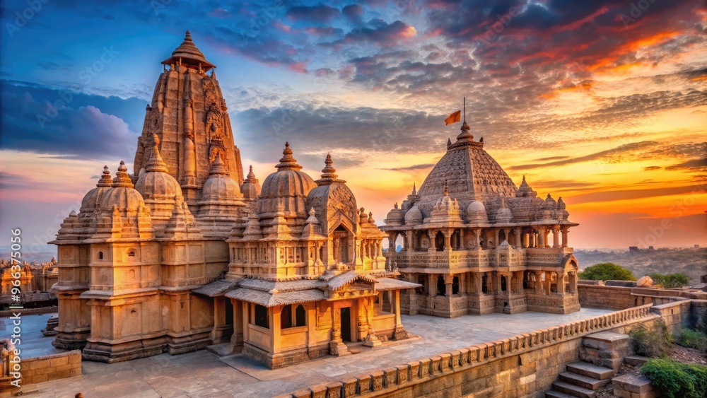 Ancient Hindu temple complex of Somnath, with intricately carved stone ...