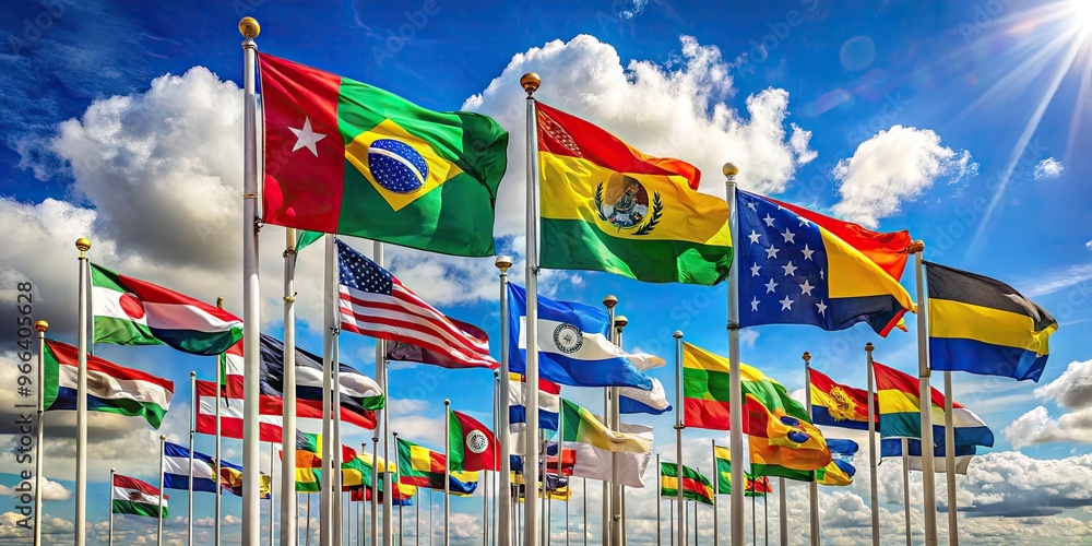 Colorful Collection Of Flags From Various South American Countries ...