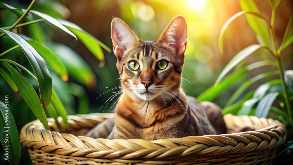 Gorgeous Sokoke cat with striking M-shaped markings and large ears ...