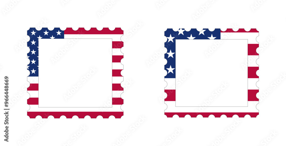 Vintage style american flag frame border vector graphic design. Usa ...