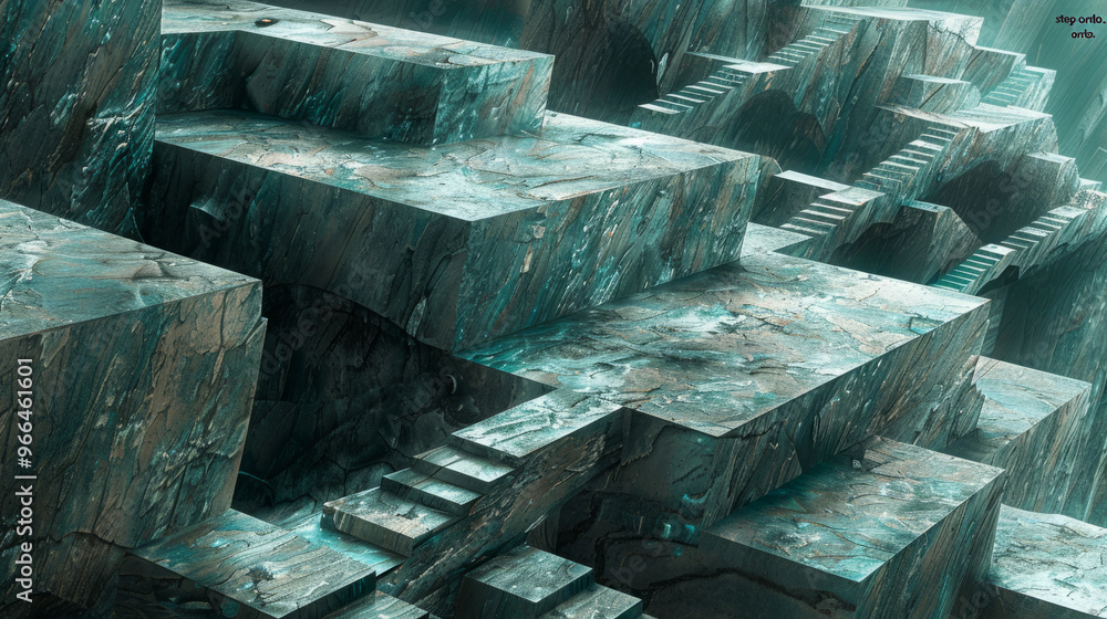 Steps and platforms: A background with 3D structures resembling steps ...