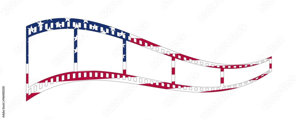 Vintage style american flag 35mm film strip frame border vector graphic ...